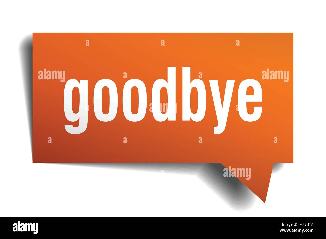 goodbye orange 3d square isolated speech bubble Stock Vector Image ...
