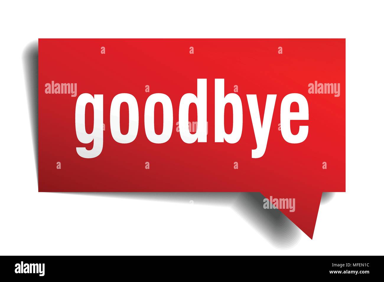 goodbye red 3d square isolated speech bubble Stock Vector Image & Art ...