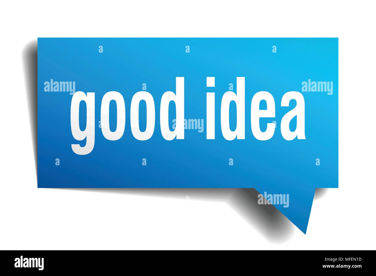 good idea blue 3d square isolated speech bubble Stock Vector Image ...