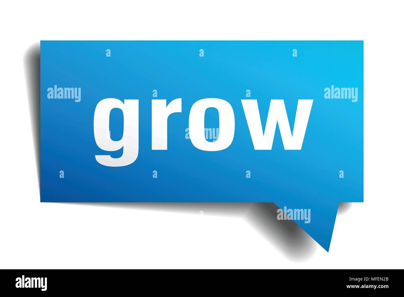 grow blue 3d square isolated speech bubble Stock Vector Image & Art - Alamy