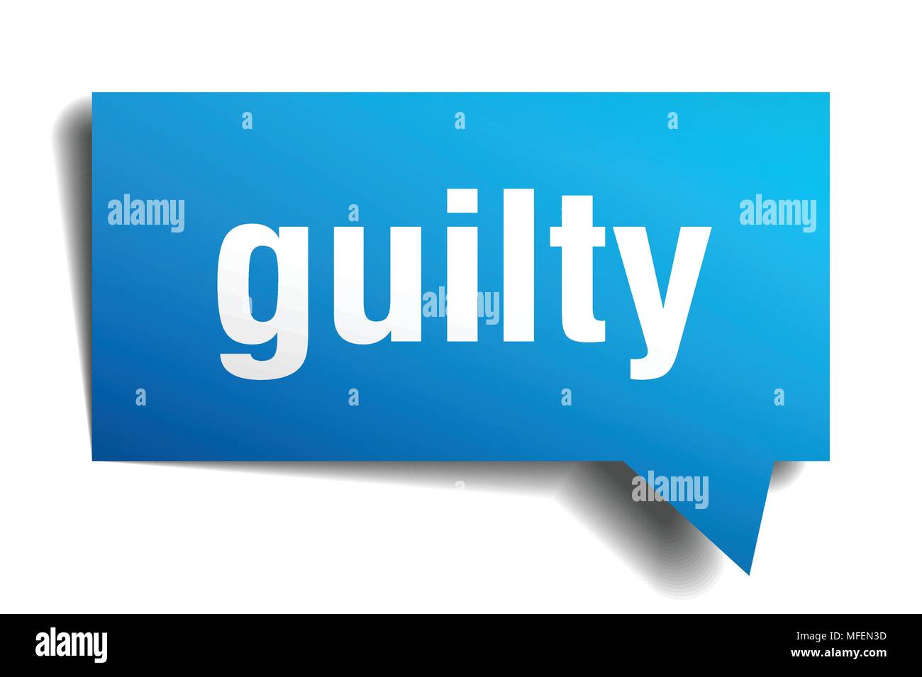 guilty blue 3d square isolated speech bubble Stock Vector Image & Art ...