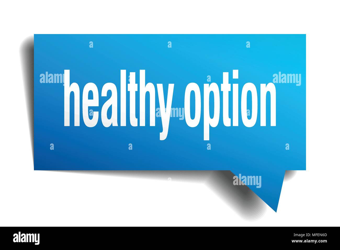 healthy option blue 3d square isolated speech bubble Stock Vector Image ...