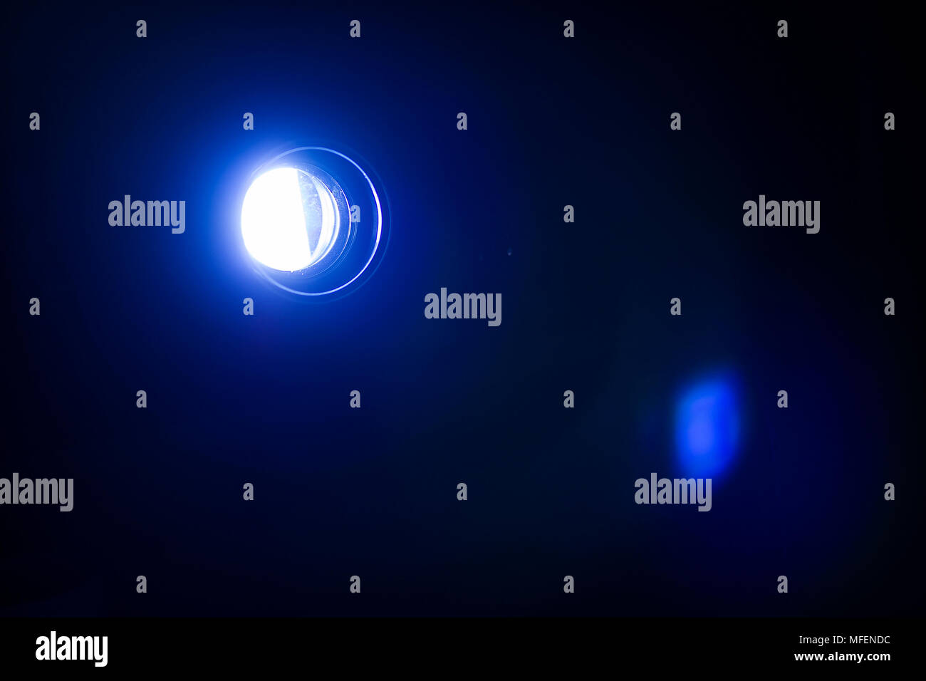 Electric blue light flare special effect Stock Photo - Alamy