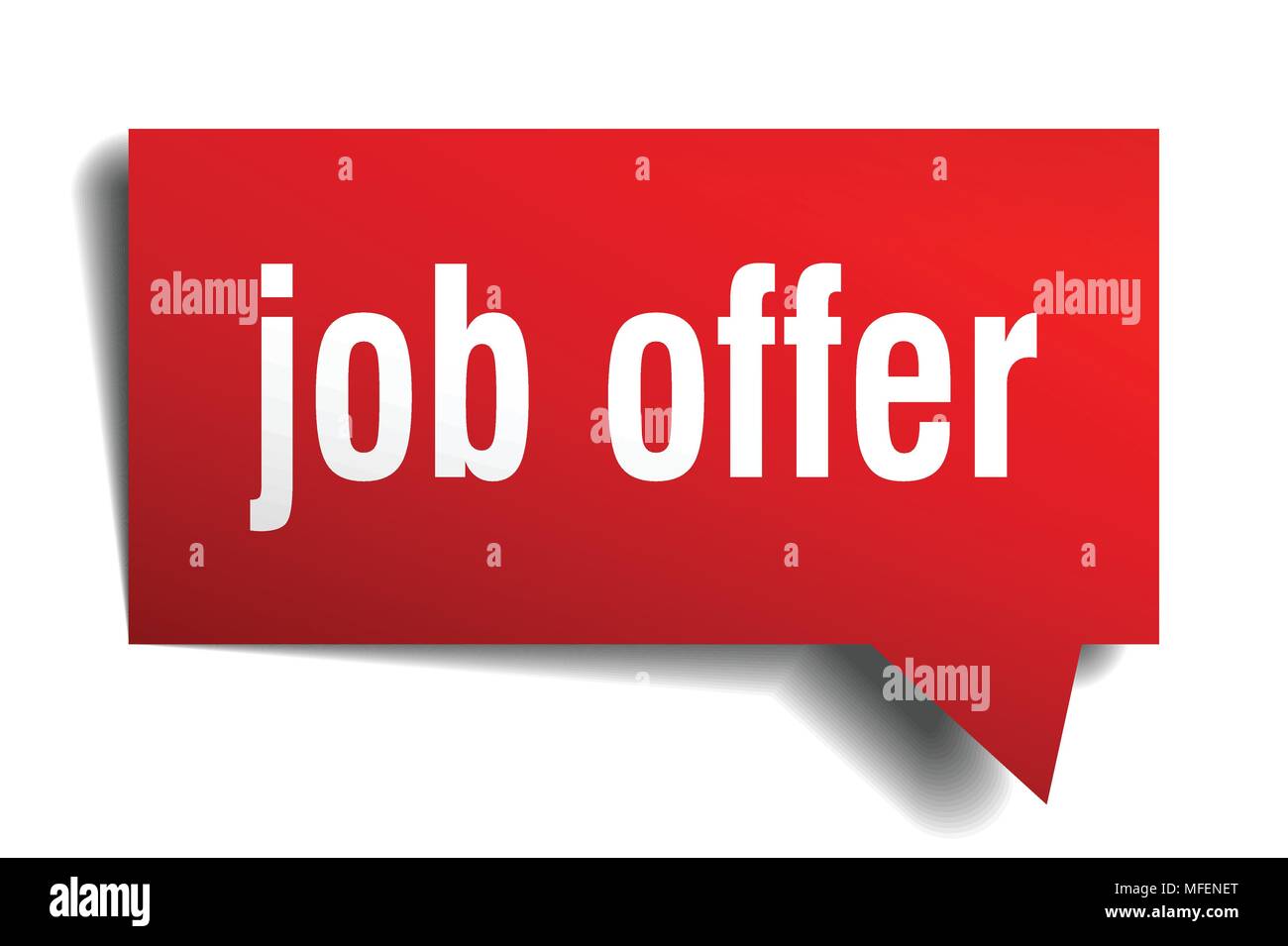 job offer red 3d square isolated speech bubble Stock Vector Image & Art ...
