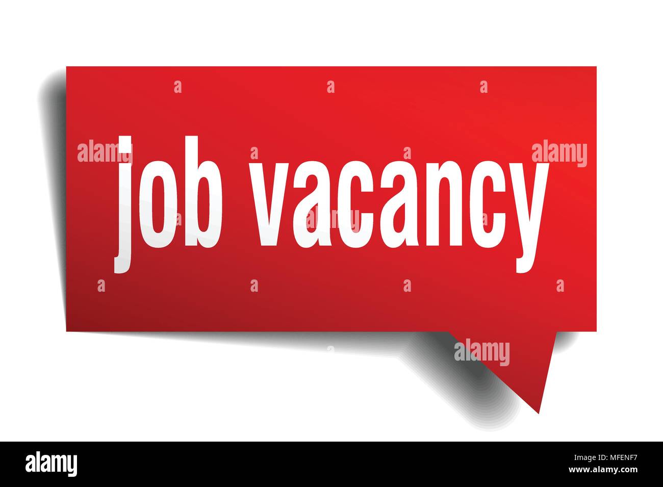 job vacancy red 3d square isolated speech bubble Stock Vector Image ...