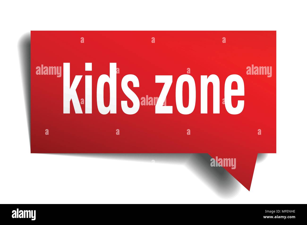 kids zone red 3d square isolated speech bubble Stock Vector Image & Art ...