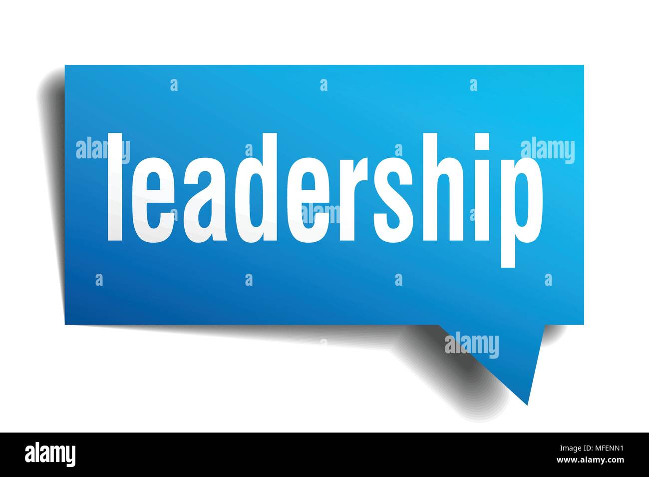 leadership blue 3d square isolated speech bubble Stock Vector Image ...
