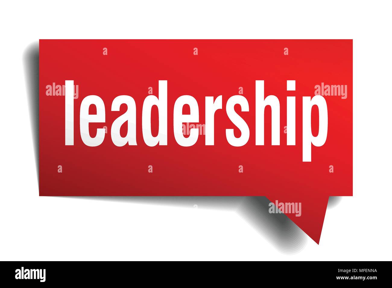 leadership red 3d square isolated speech bubble Stock Vector Image ...