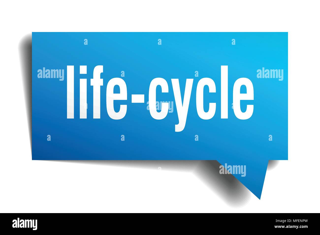 life-cycle blue 3d square isolated speech bubble Stock Vector Image ...