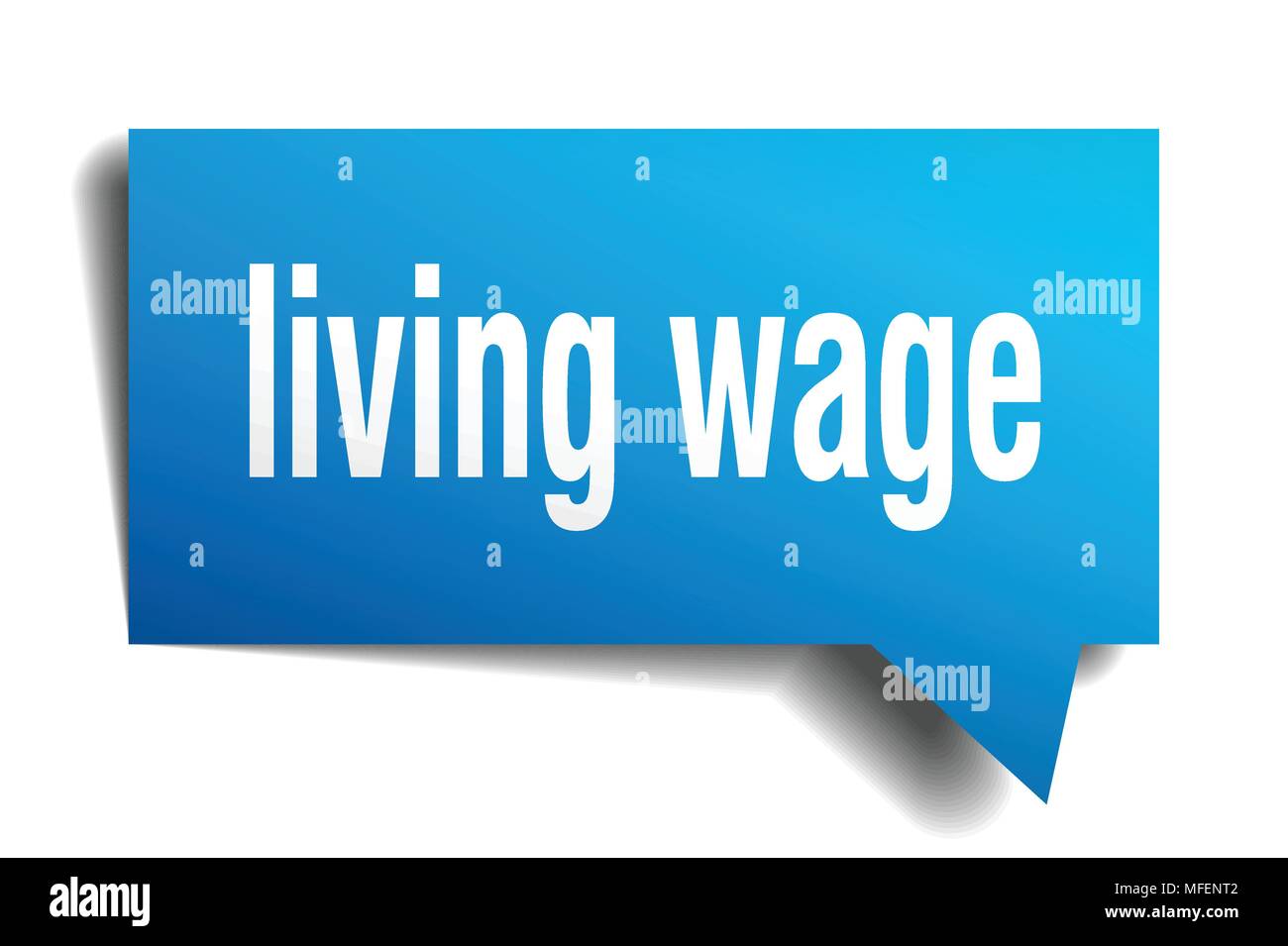 living wage blue 3d square isolated speech bubble Stock Vector Image ...
