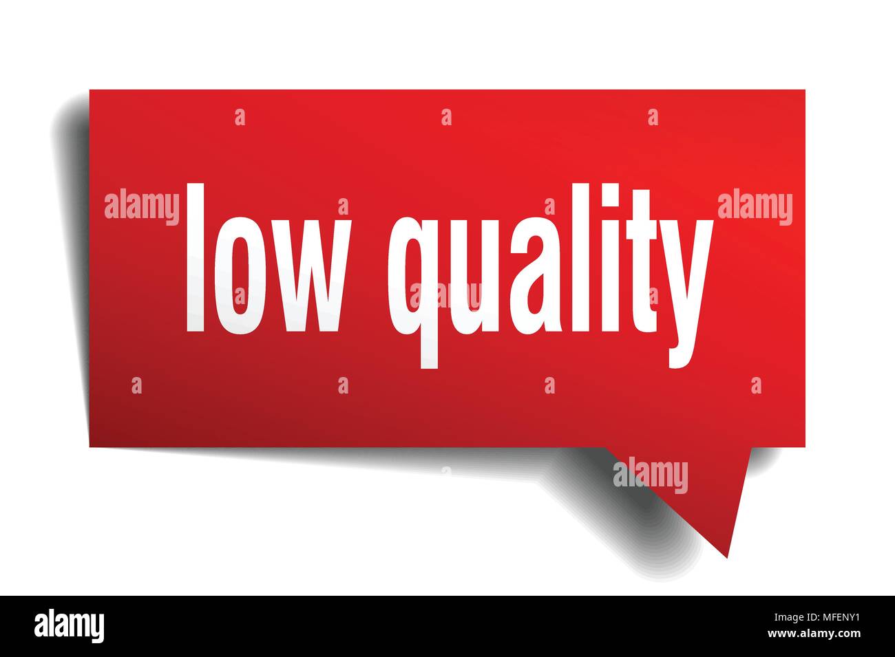low quality red 3d square isolated speech bubble Stock Vector Image ...