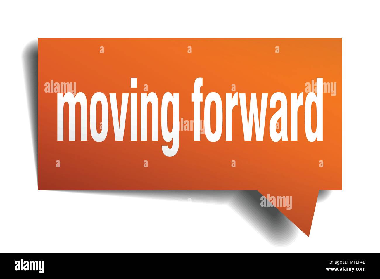 moving forward orange 3d square isolated speech bubble Stock Vector ...