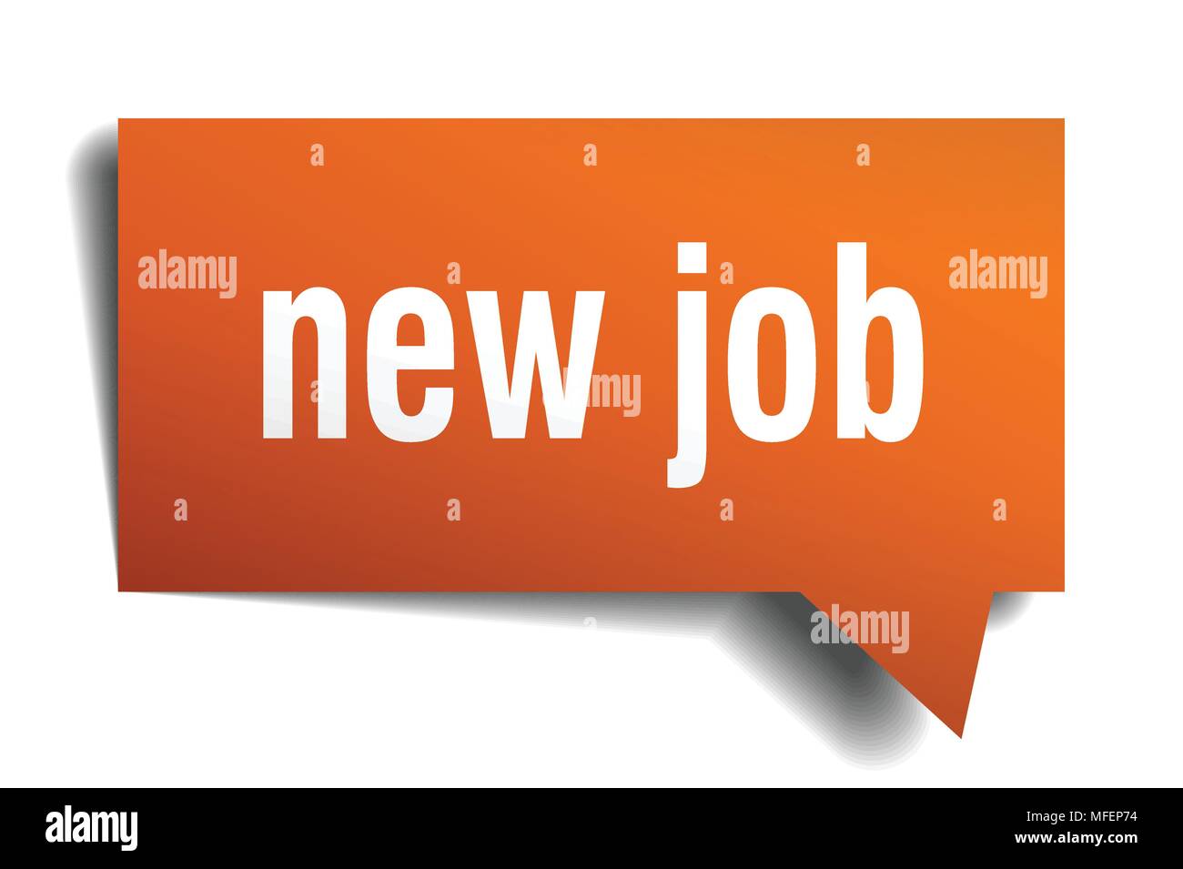 new job orange 3d square isolated speech bubble Stock Vector Image ...