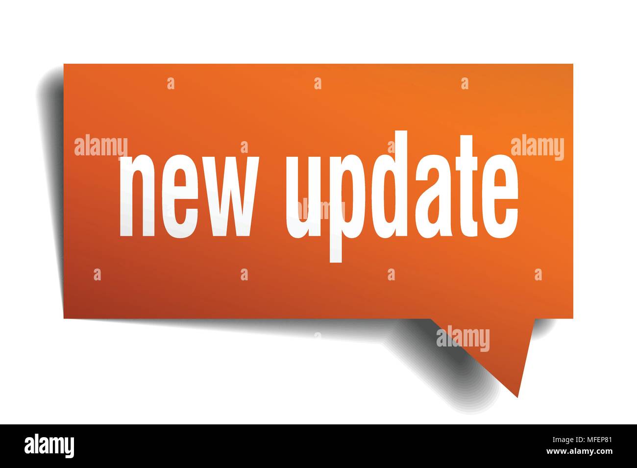 new update orange 3d square isolated speech bubble Stock Vector Image ...