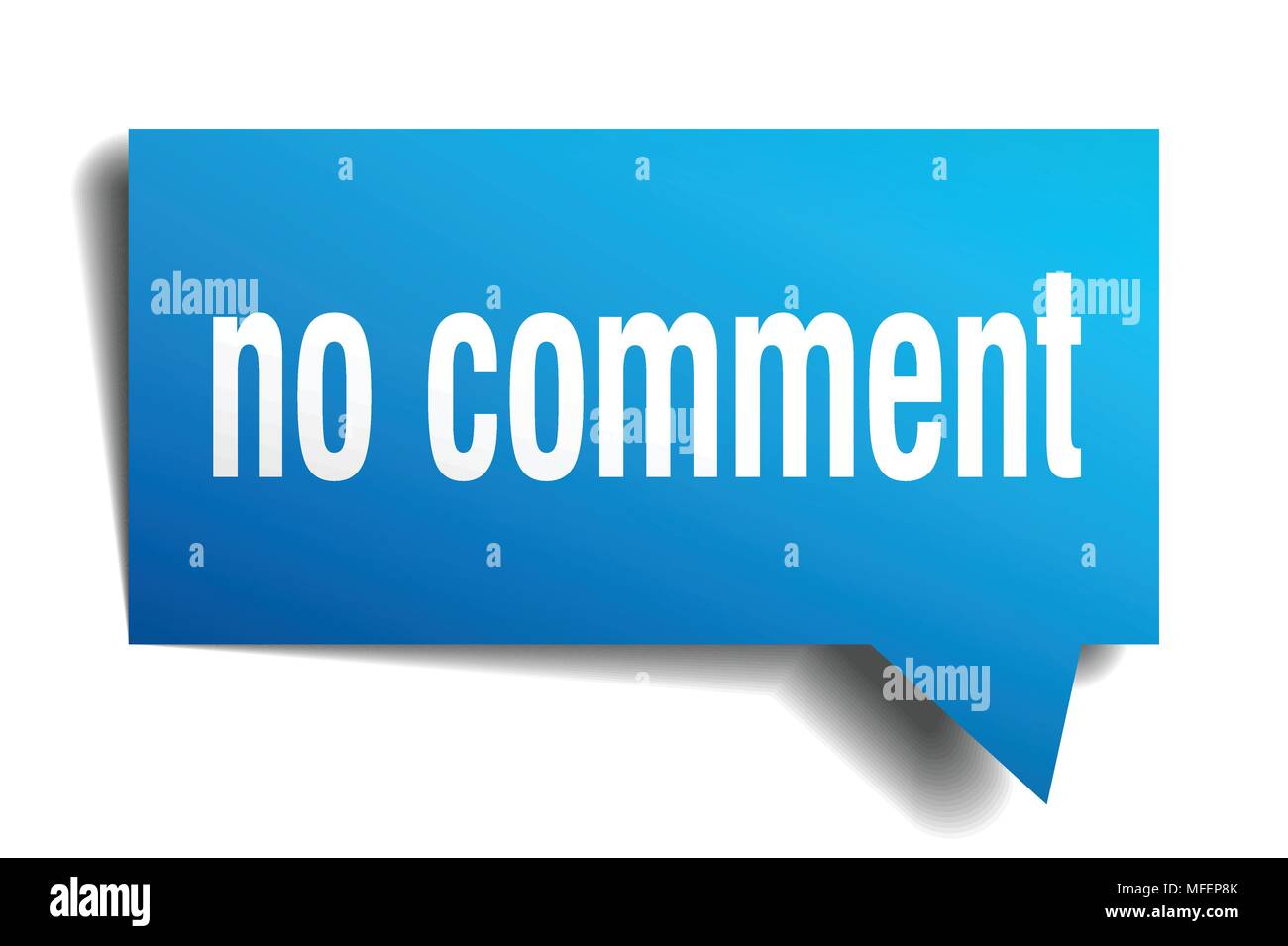 no comment blue 3d square isolated speech bubble Stock Vector Image ...