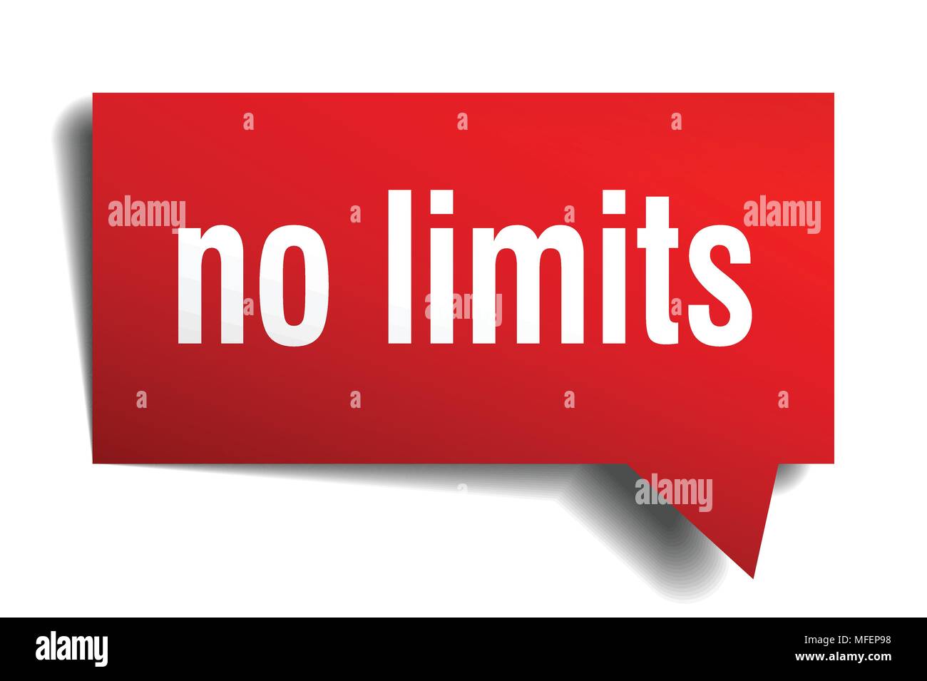 no limits red 3d square isolated speech bubble Stock Vector Image & Art ...