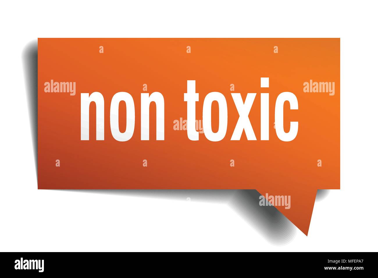 non toxic orange 3d square isolated speech bubble Stock Vector Image ...