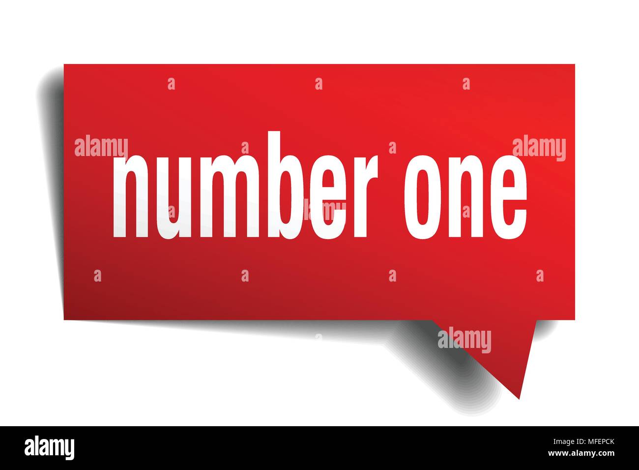 number one red 3d square isolated speech bubble Stock Vector Image ...
