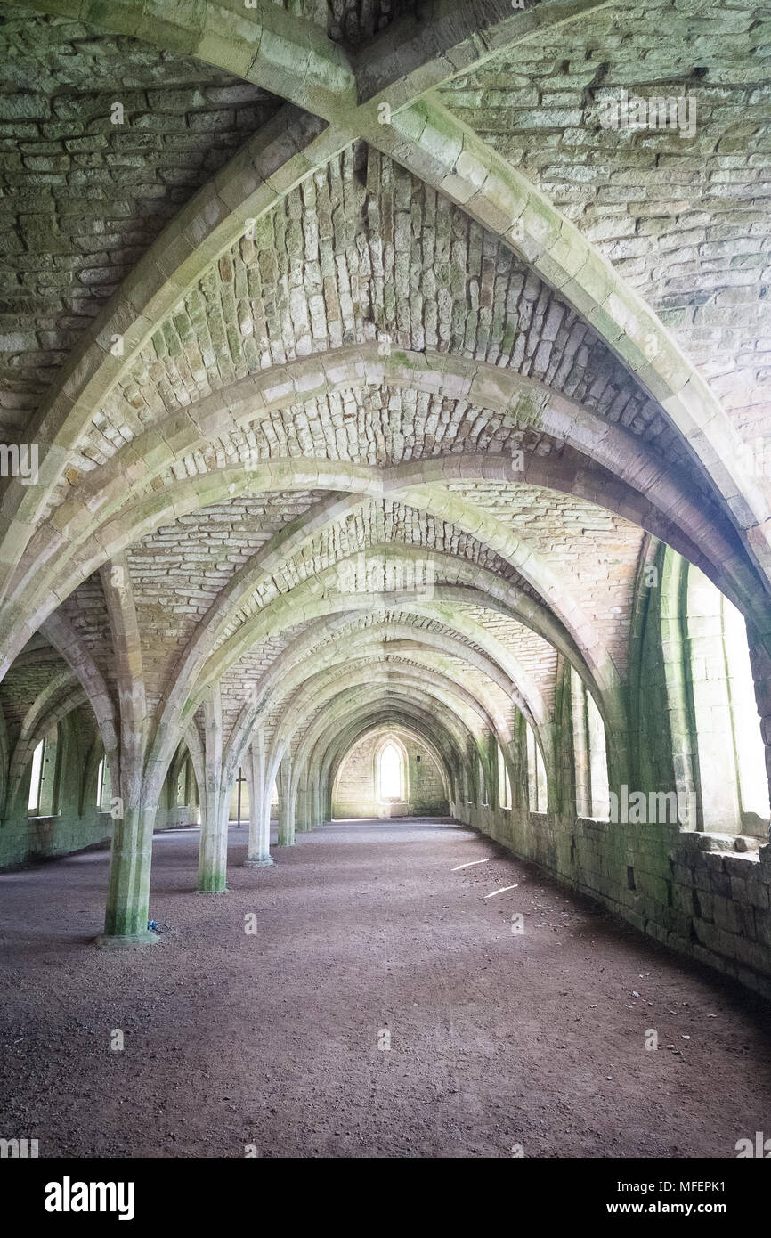 Crypt of Fountains Abbey, Studley Royal, North Yorkshire, National ...