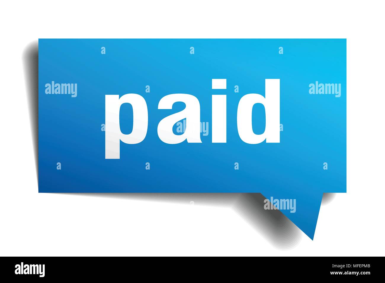 paid blue 3d square isolated speech bubble Stock Vector Image & Art - Alamy