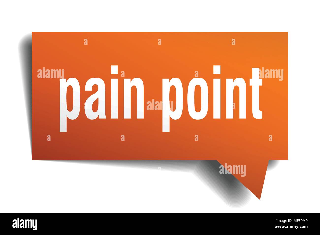 pain point orange 3d square isolated speech bubble Stock Vector Image ...