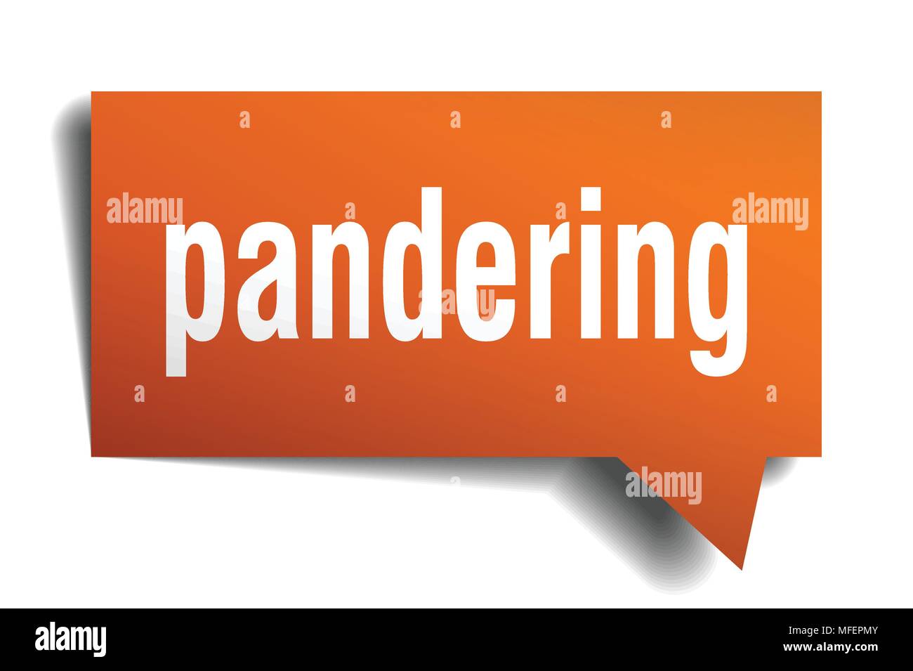 pandering orange 3d square isolated speech bubble Stock Vector Image ...