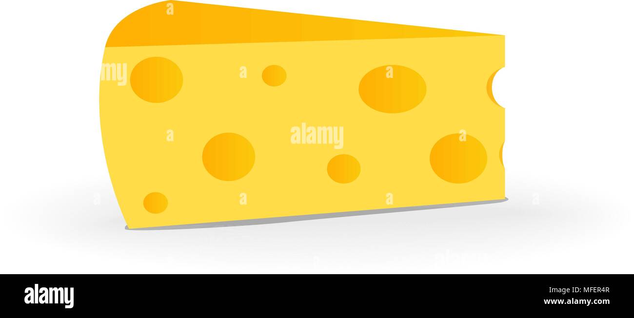 Swiss Cheese Isolated on White Background With Shadow Stock Vector ...
