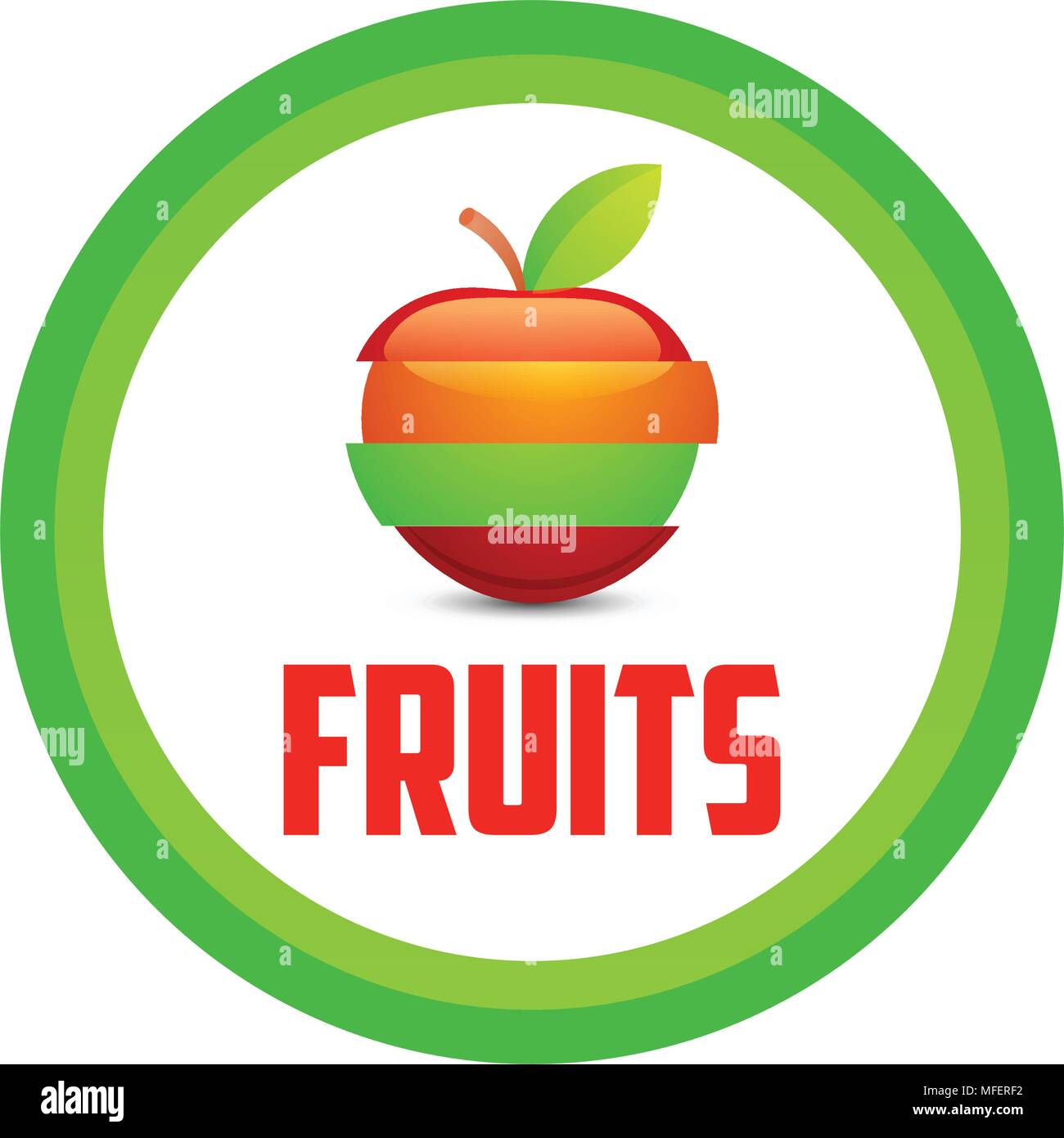 Logo emblem of Fruits round form, Vector Icon isolated on white ...