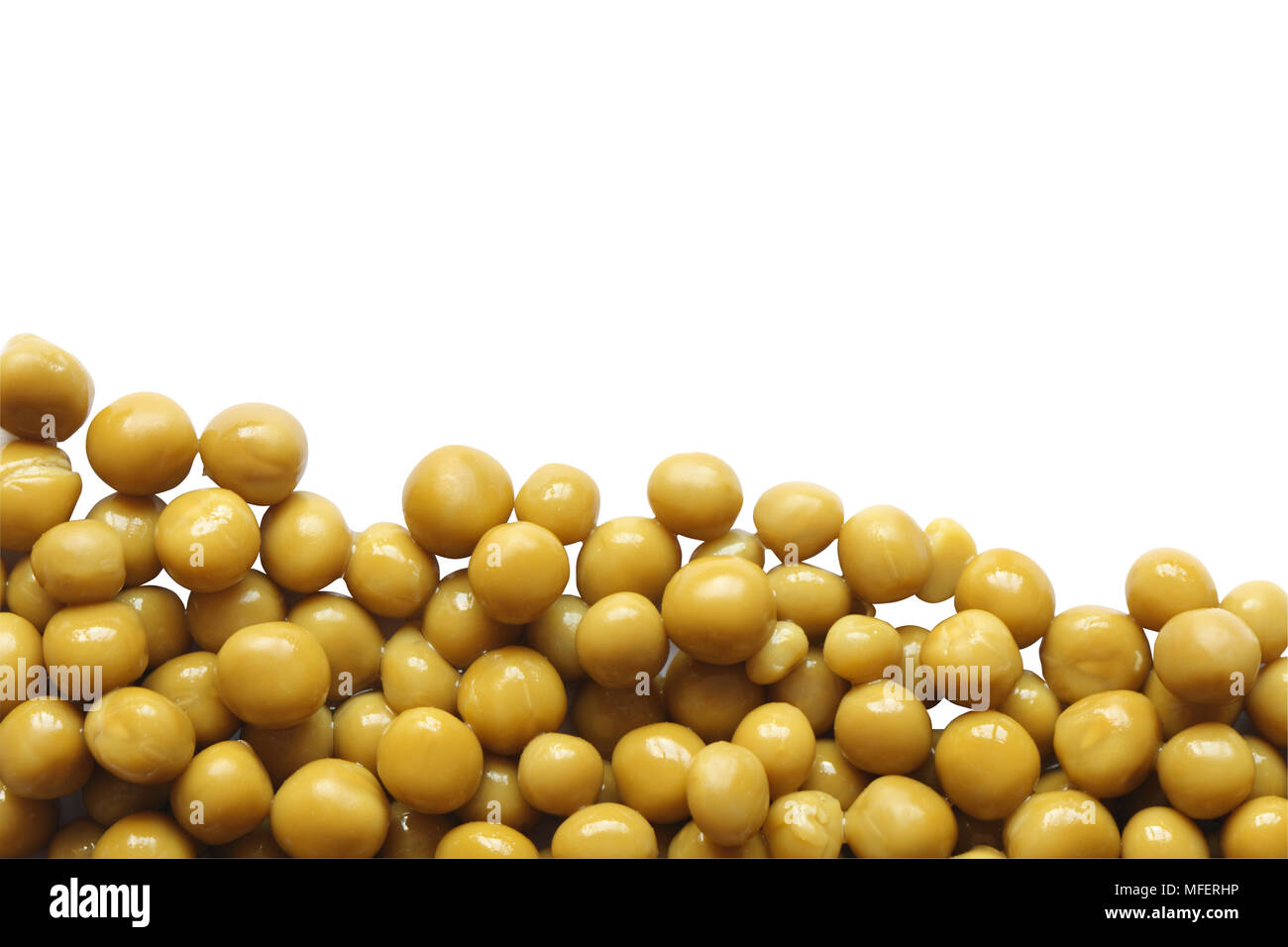 Preserved green peas isolated on white background with clipping path ...