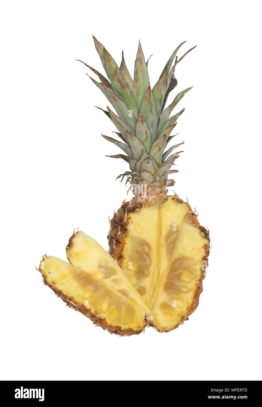 Sliced pineapple isolated on white background with clipping path Stock ...