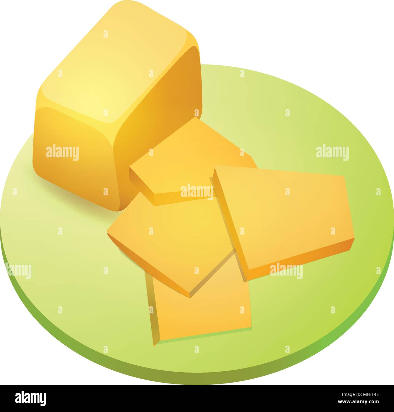 Cheddar cheese slices isolated on white background Stock Vector Image ...