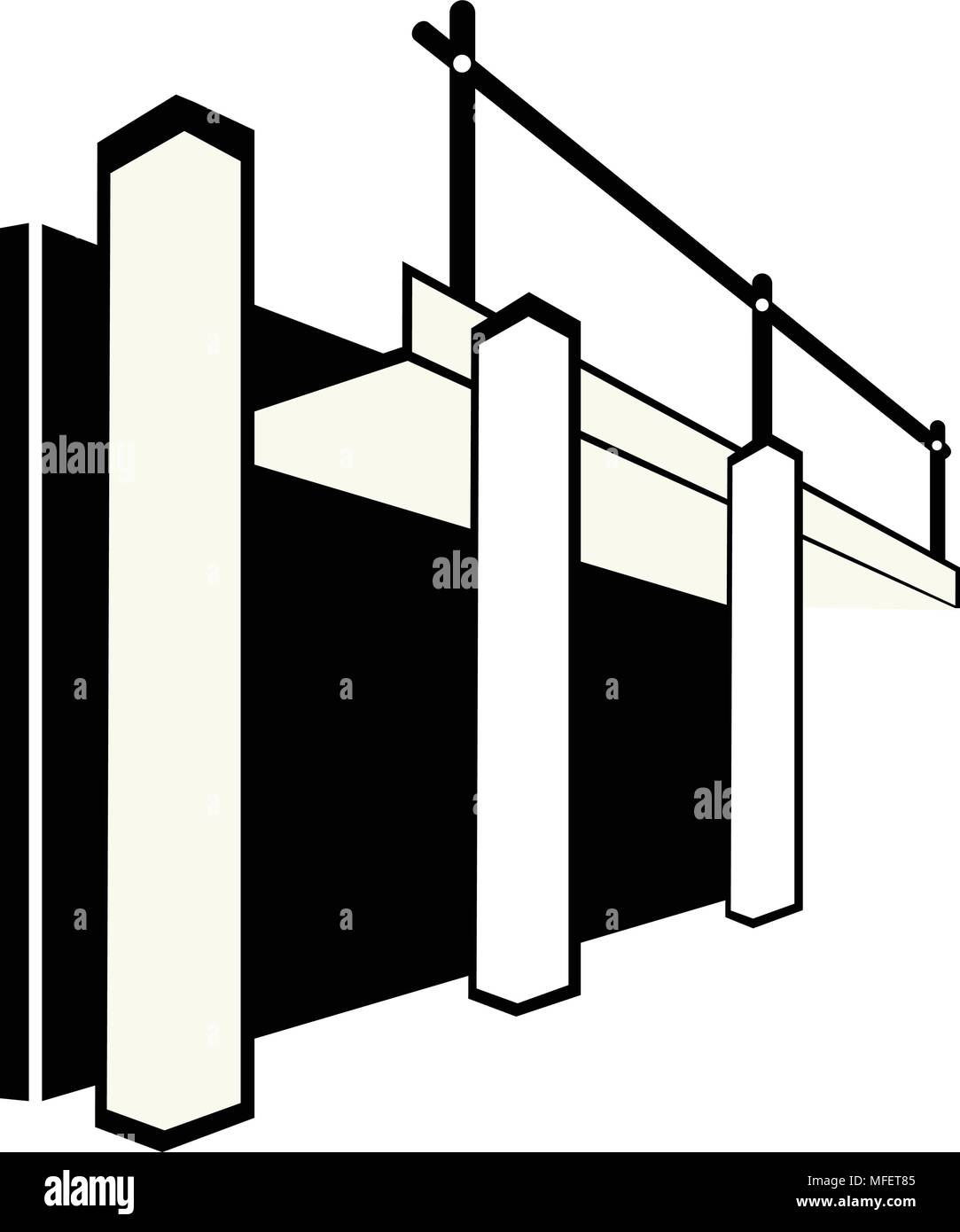 Formwork Illustration in black and white colors, Vector Concept for ...