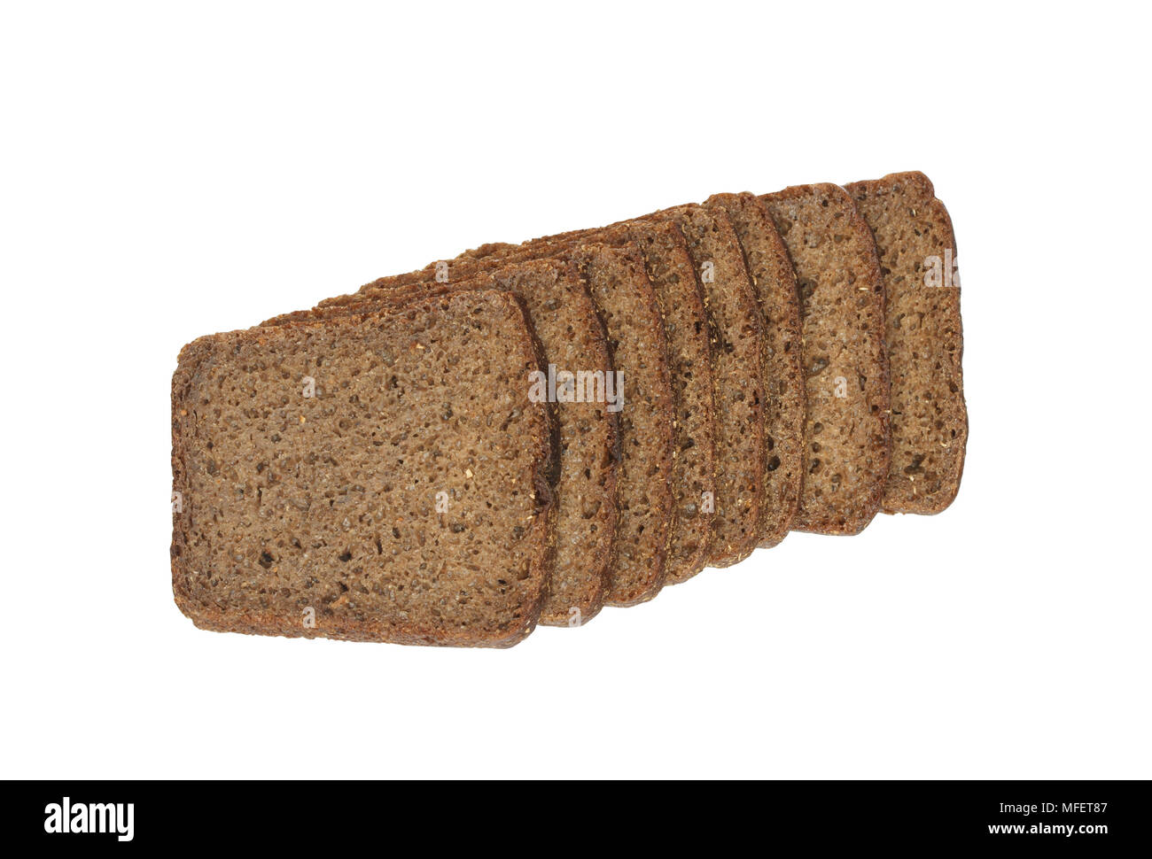 Slices of rye bread isolated on white background with clipping path ...