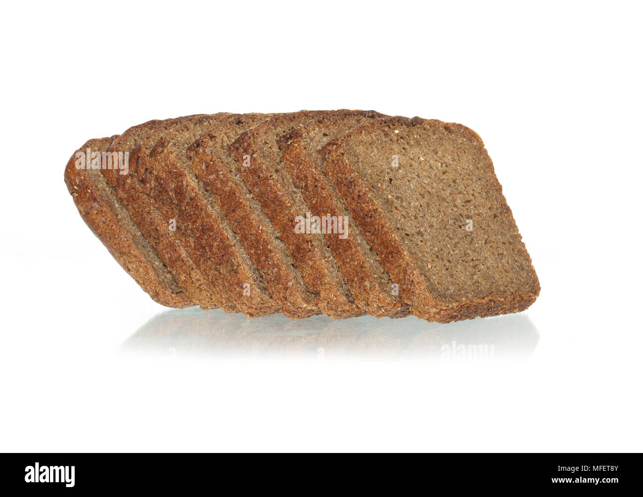 Slices of rye bread isolated on white background with clipping path ...