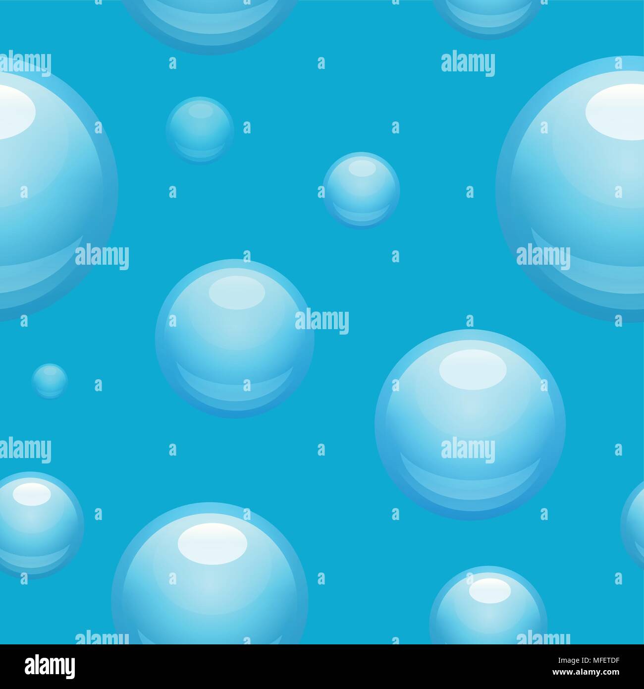 Looped pattern texture from bubbles on blue background. Vector ...