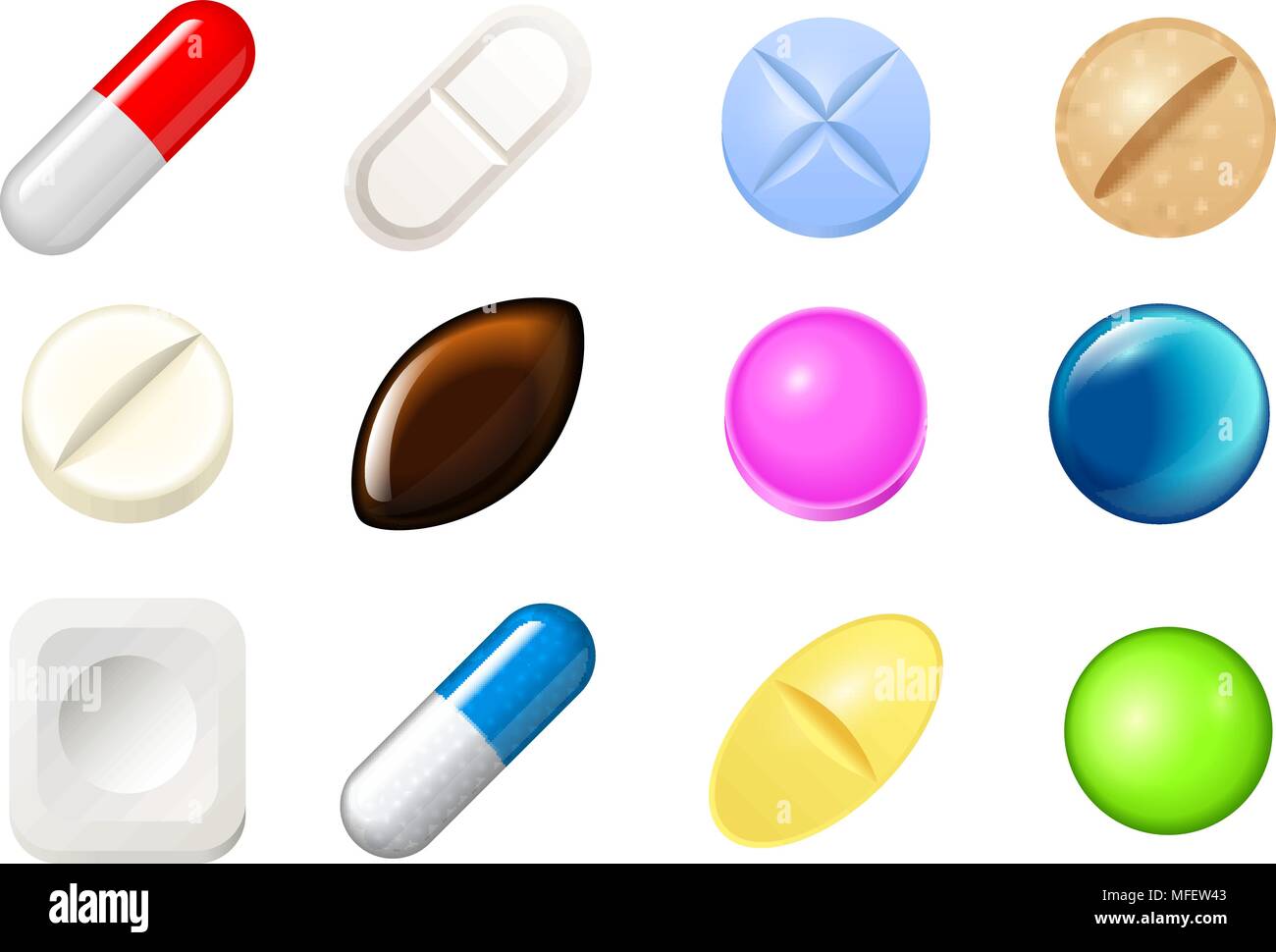 3d set pill blister Stock Vector Images - Alamy