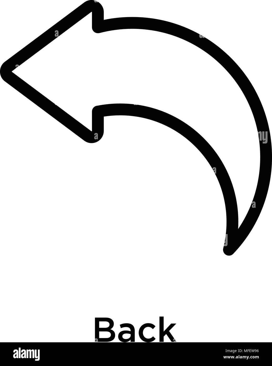 Back icon isolated on white background, vector illustration Stock ...