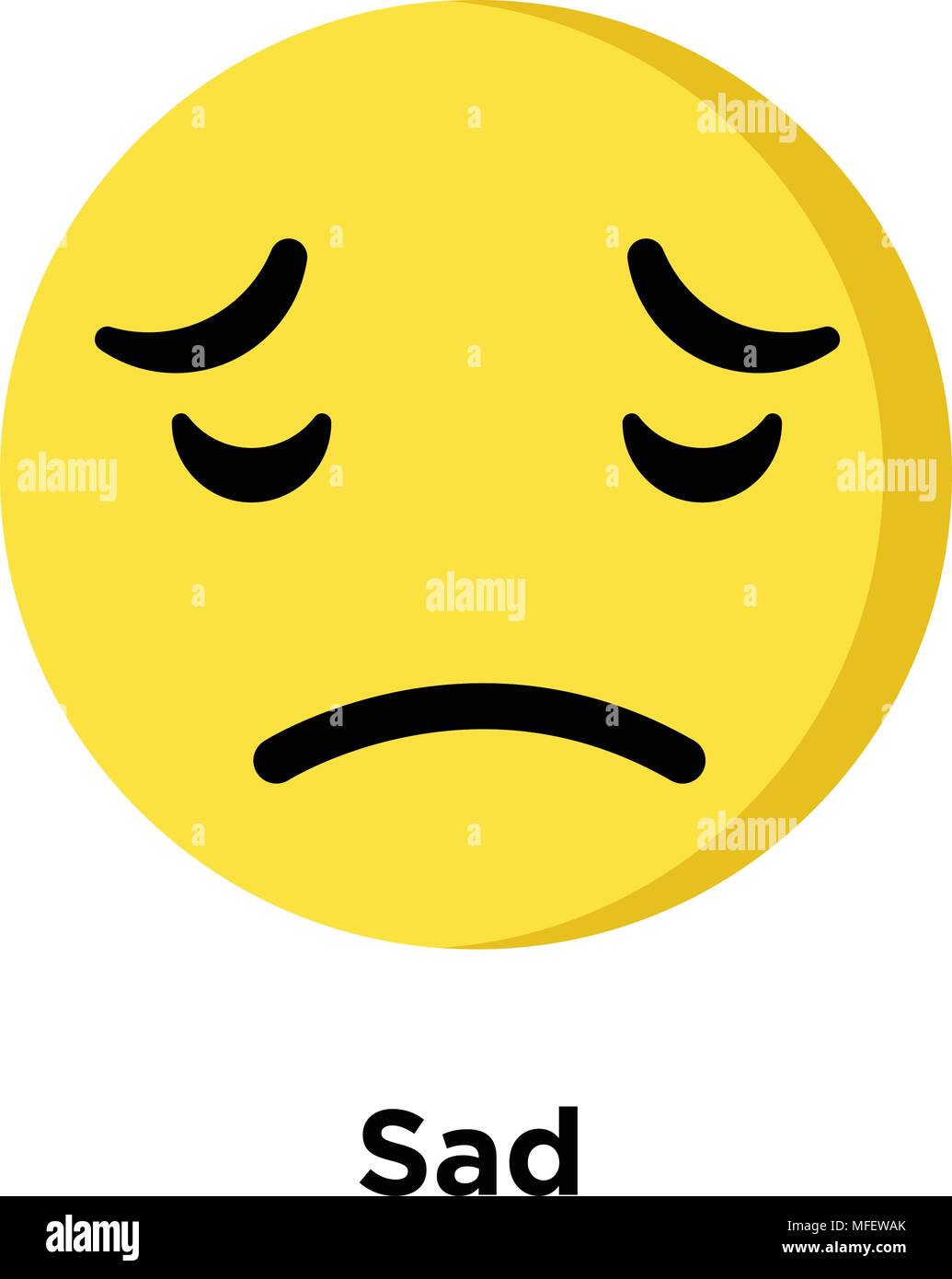 Sad icon isolated on white background, vector illustration Stock Vector ...