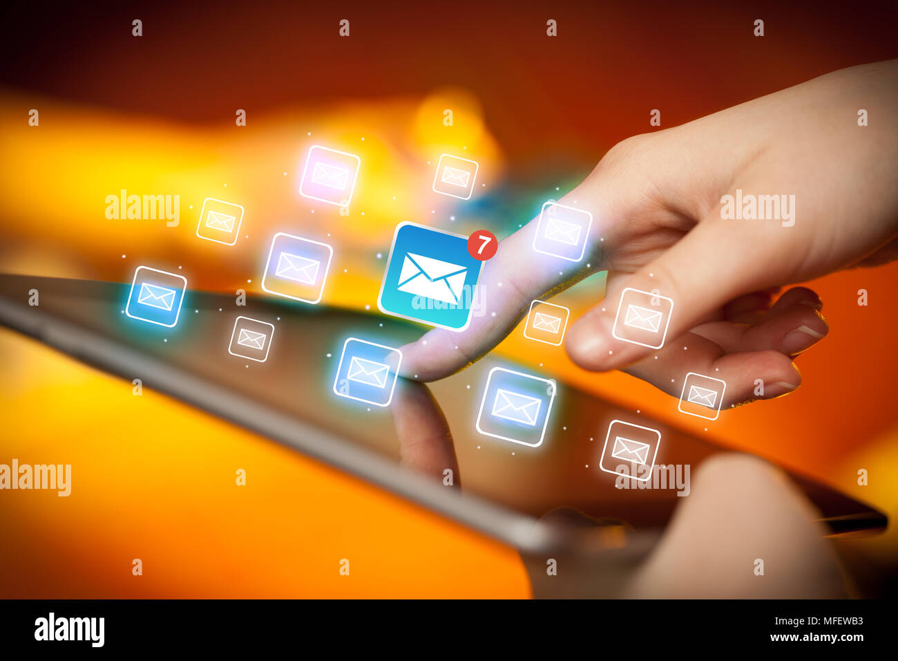 Envelope social media icon set hi-res stock photography and images - Alamy