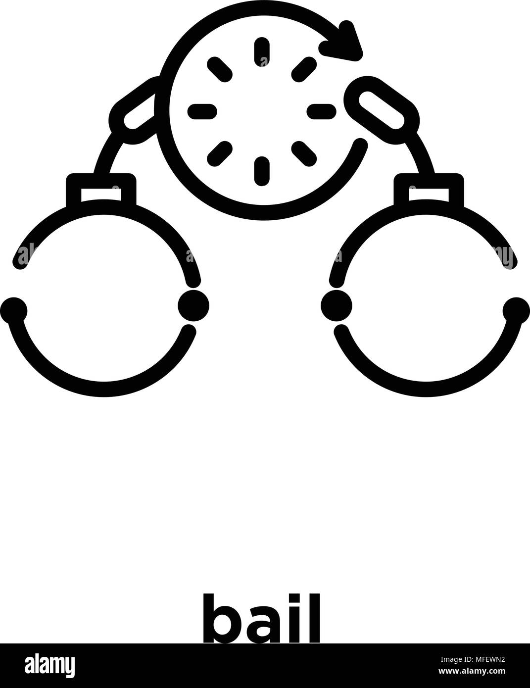 bail icon isolated on white background, vector illustration Stock ...