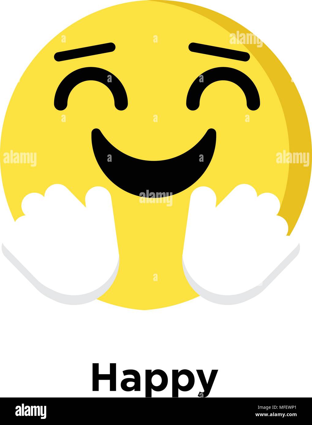 Happy icon isolated on white background, vector illustration Stock ...