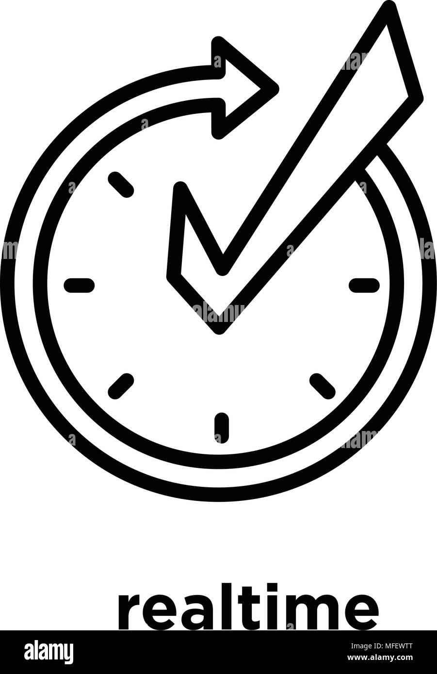 realtime icon isolated on white background, vector illustration Stock ...