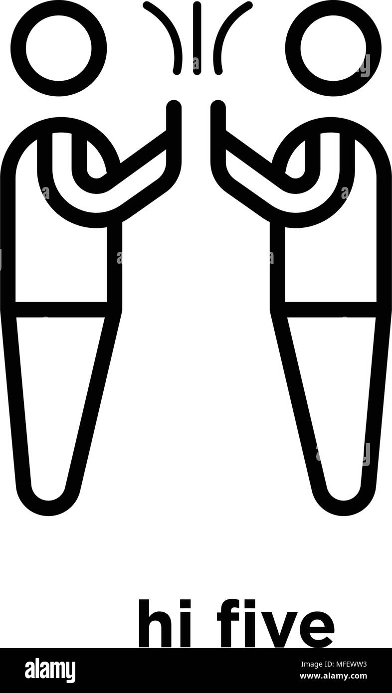 hi five icon isolated on white background, vector illustration Stock ...