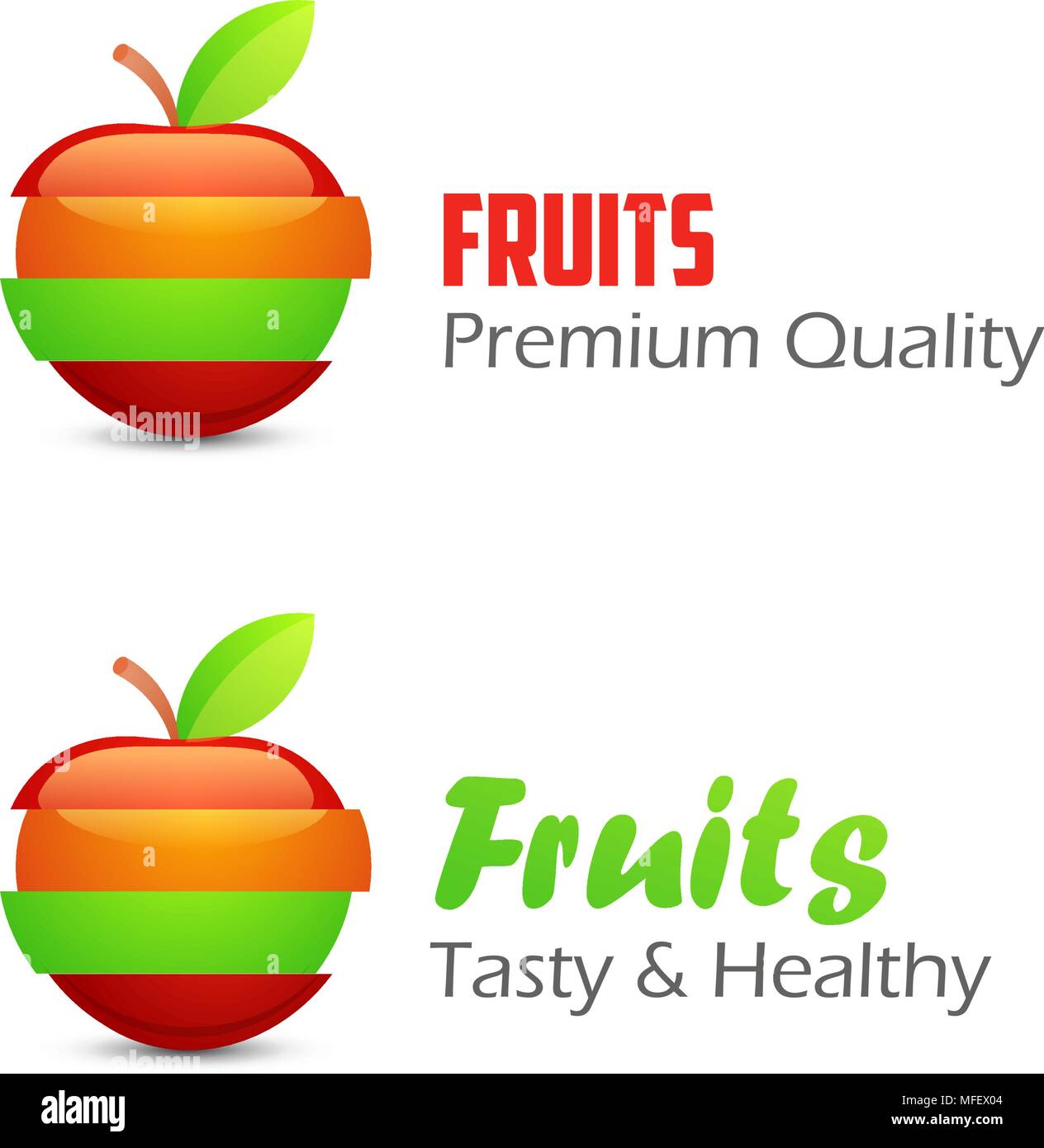 Fresh orange apple fruits Stock Vector Images - Alamy