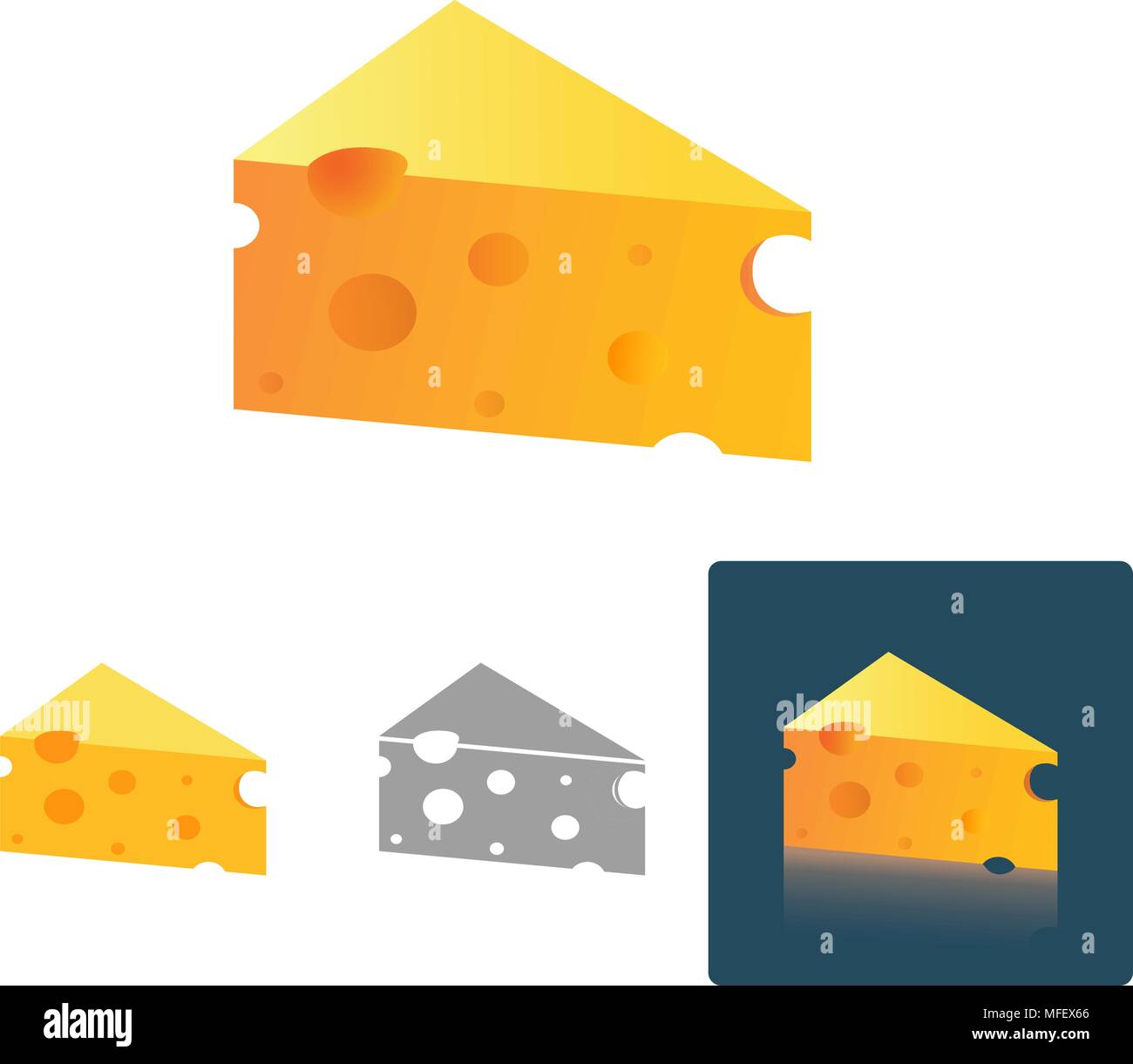 Cheese slice icon in Stock Vector Images - Alamy