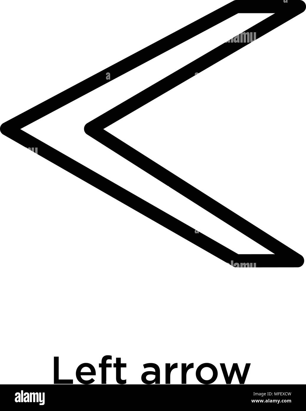 Left arrow icon isolated on white background, vector illustration Stock ...