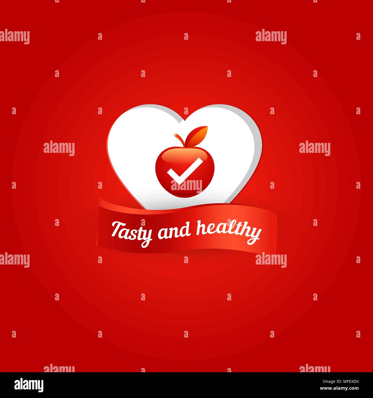 Red heart ribbon in Stock Vector Images - Alamy