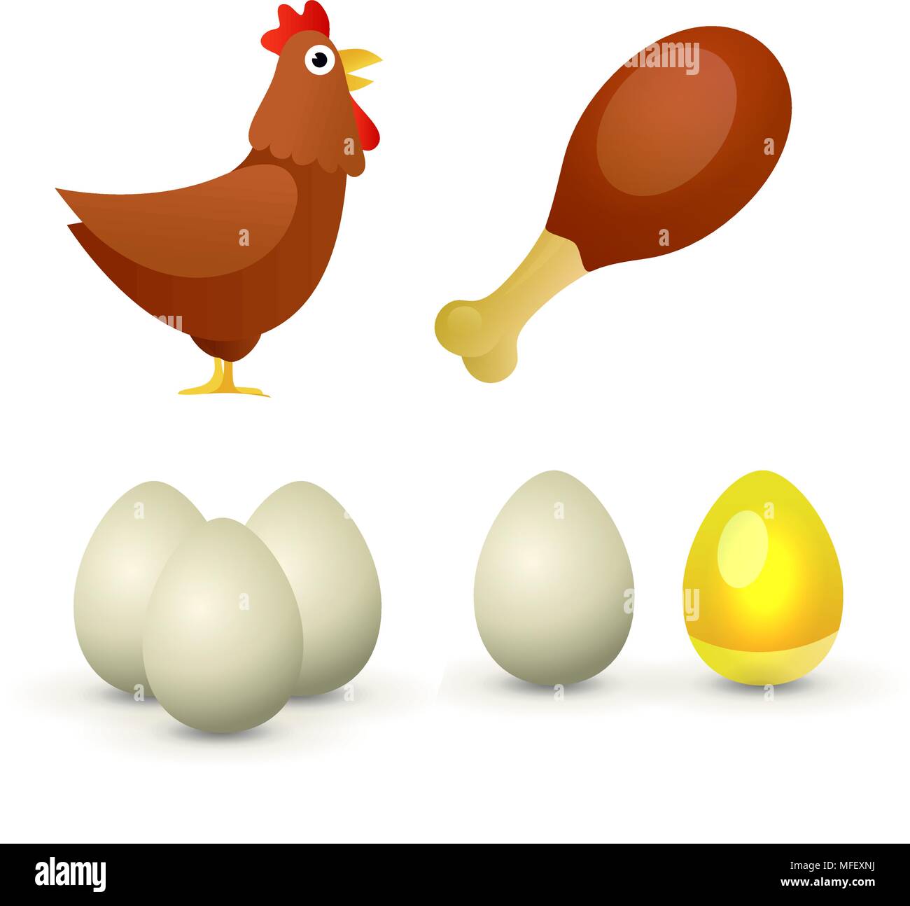 Fried chicken leg drumstick Stock Vector Images - Alamy