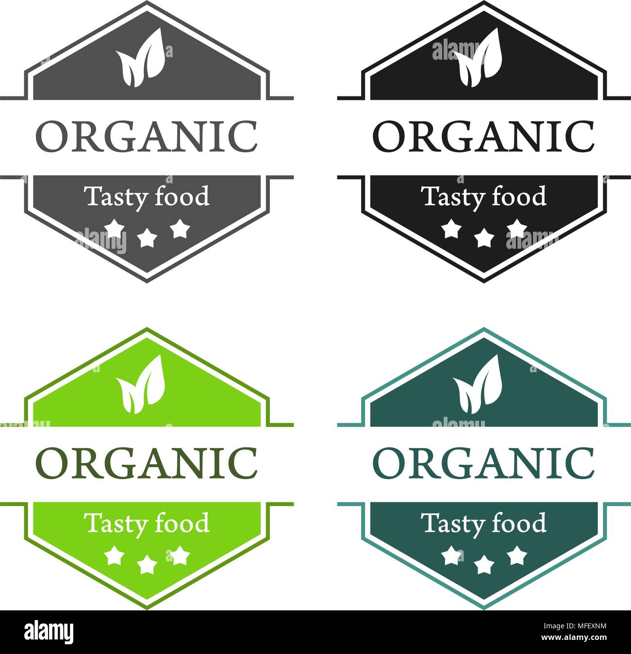 Organic vegetables food emblem Cut Out Stock Images & Pictures - Alamy