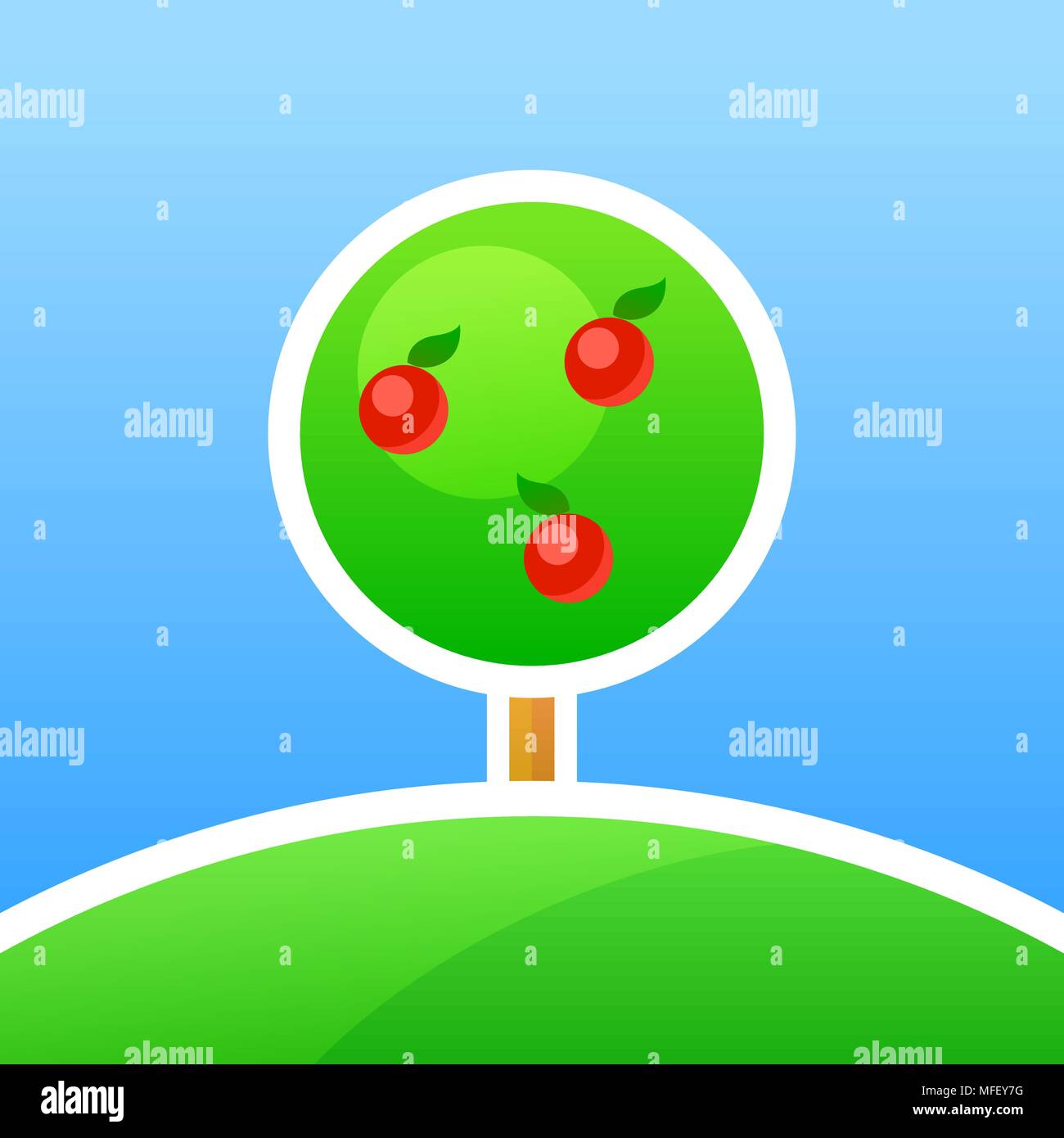 Apple tree isolated fruit Stock Vector Images - Alamy